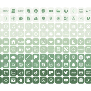 Green Aesthetic iPad App Icon Pack Sage Green iPad Theme Boho Green ...