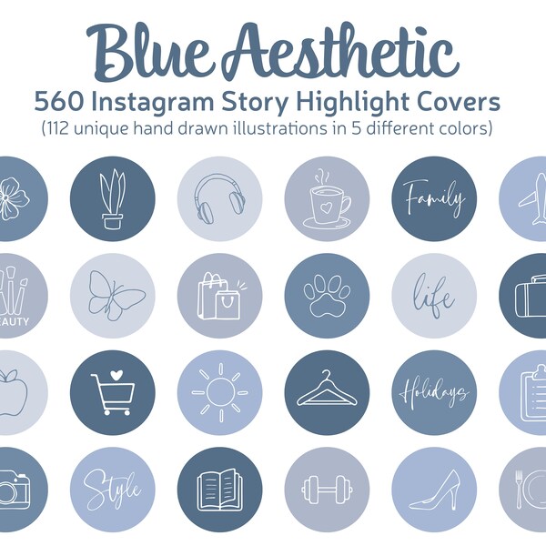 Blue Instagram Icons - Etsy