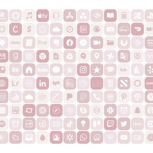 Pink Aesthetic iPad App Icons Pack | Blush Pink Tones iPad Wallpapers ...