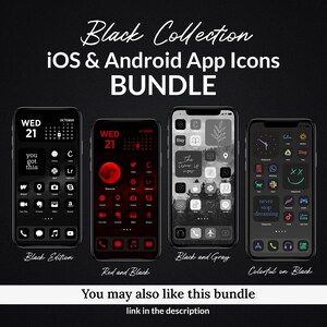 Black & Gray App Icon Pack for iPhone | Minimalist Black Ios Theme Pack ...