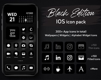 Black and White App Icon - Etsy