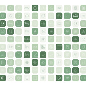 Green Aesthetic iPad App Icon Pack Sage Green iPad Theme Boho Green ...
