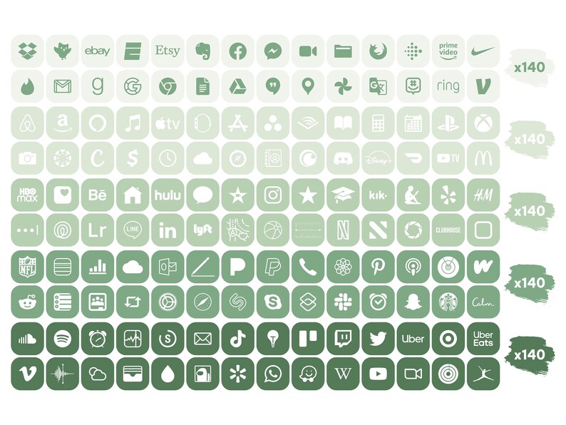 Green Aesthetic App Icon Pack Sage Green Ios App Icons - Etsy