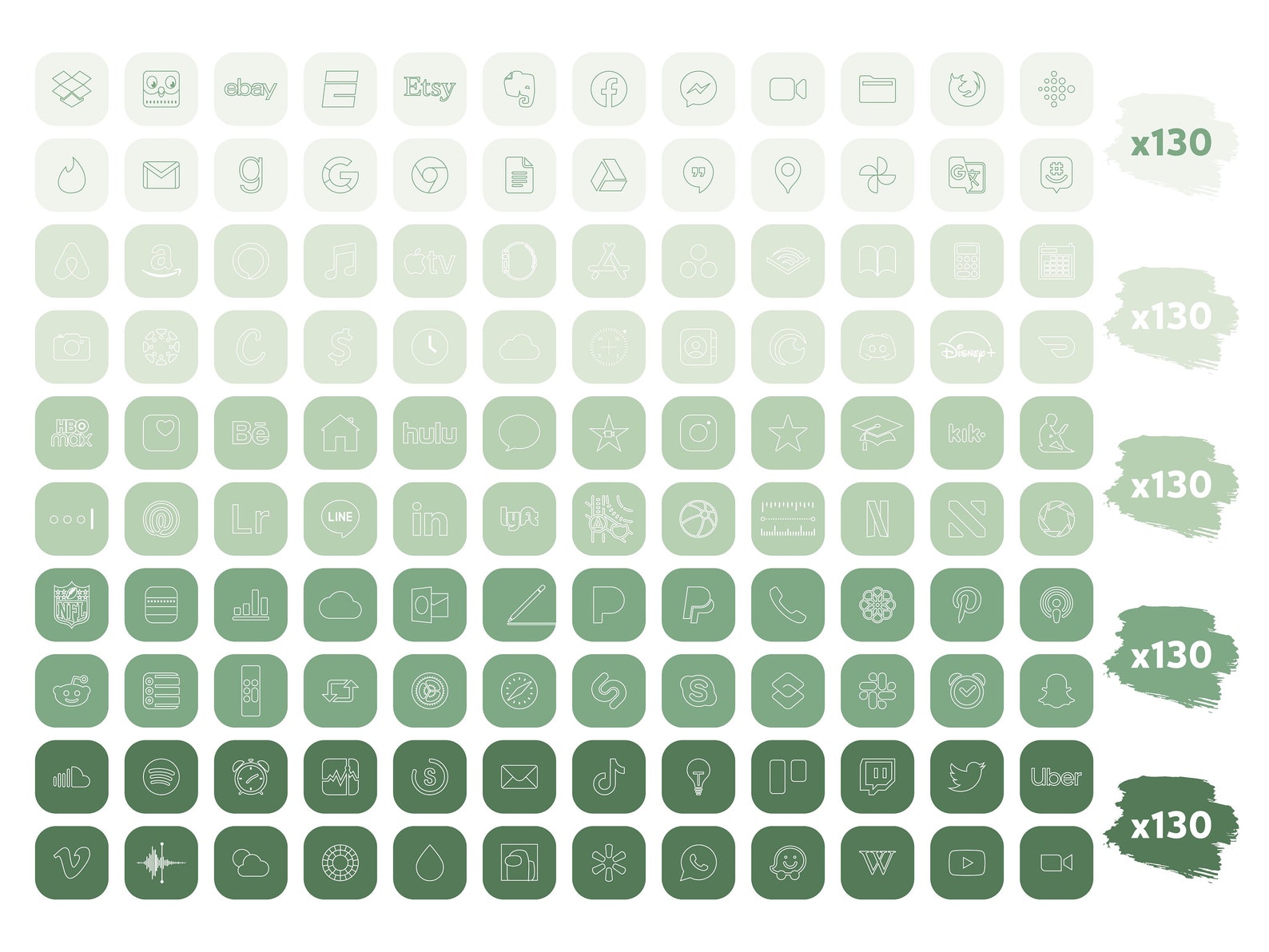 Green Aesthetic App Icon Pack Sage Green Ios App Icons - Etsy