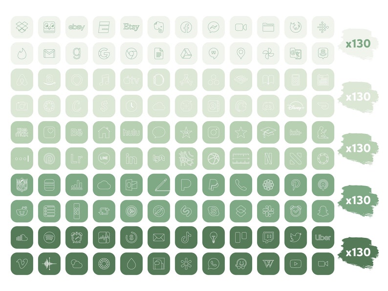 Green Aesthetic App Icon Pack Sage Green Ios App Icons - Etsy