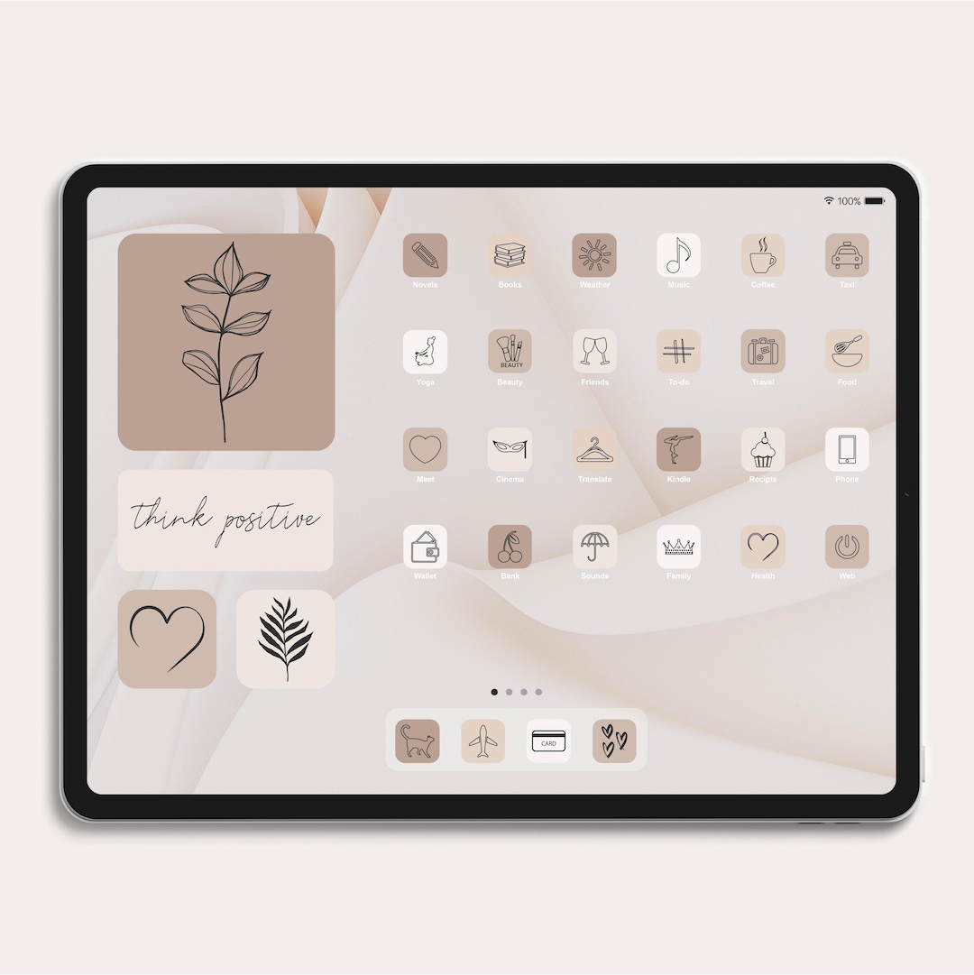 Neutral Beige App Icons Pack, Aesthetic Minimalist Wallpapers, Tablet ...