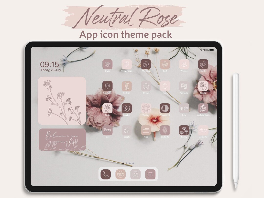 Ipad Soft Rose App Icons Theme Pack Ipad Ios 15 Pastel Pink - Etsy