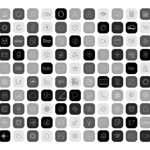 Black & Gray App Icon Pack for iPhone | Minimalist Black Ios Theme Pack ...
