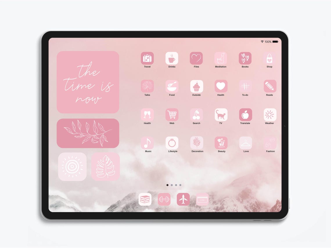 Pink Blush App Icon Pack | Blush Tones Filled and Thin Icons ...