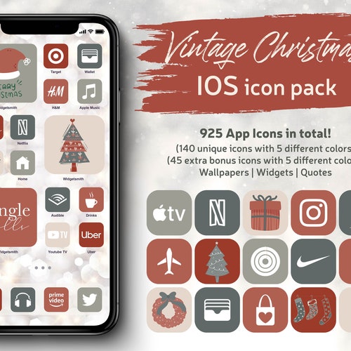 Christmas Ios App Icons Winter App Icons Iphone Christmas - Etsy