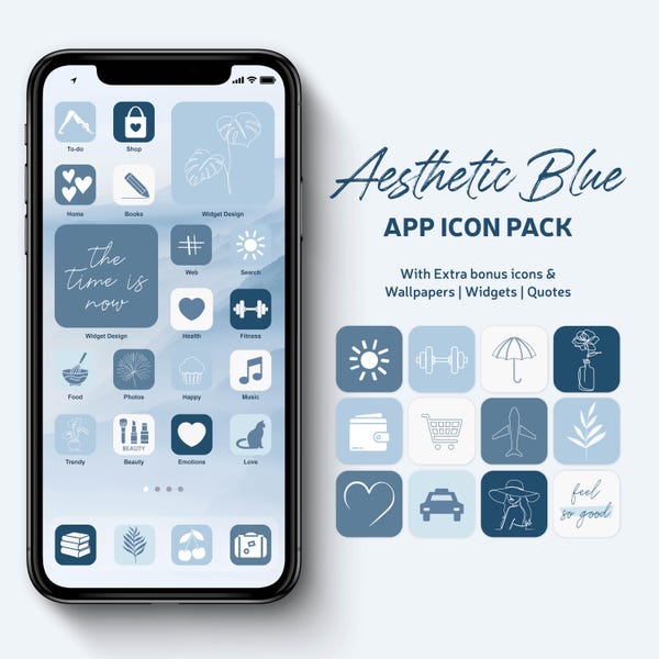 Blue App Icons Android - Etsy UK