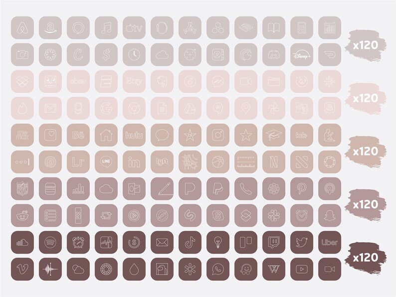 Iphone IOS App Icons Neutral Rose Theme Pack Soft Rose Icons - Etsy