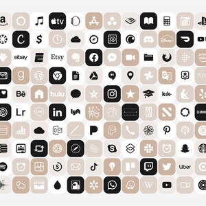 Aesthetic App Icon Pack, Boho Neutral Ios Icons Set, Modern Quotes ...
