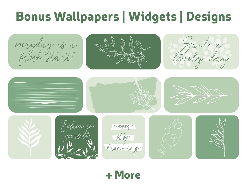 Green Aesthetic App Icon Pack Sage Green Ios App Icons - Etsy