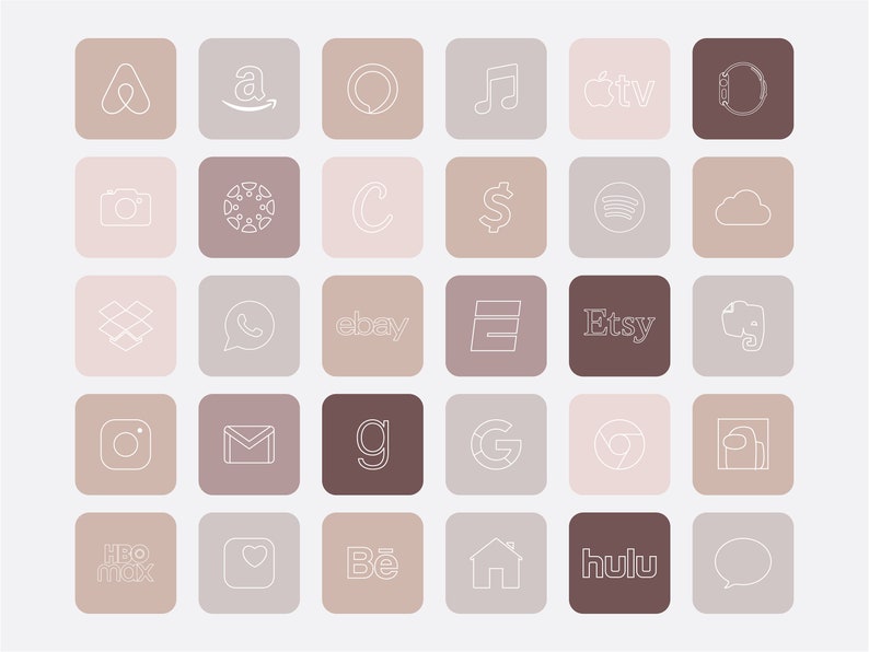 Iphone IOS App Icons Neutral Rose Theme Pack Soft Rose Icons - Etsy