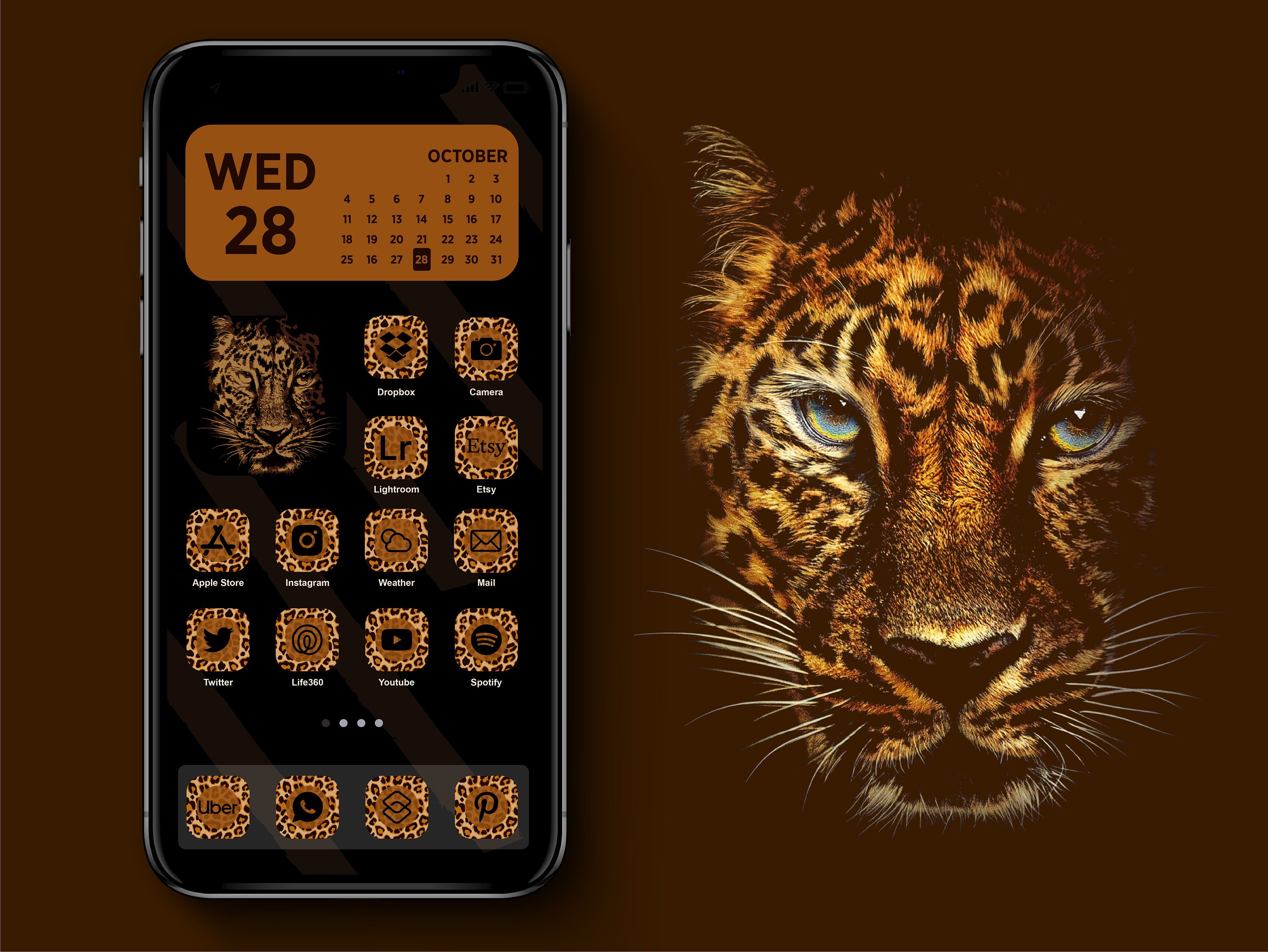 Leopard App Icons Bundle Iphone IOS 16 App Icon Theme Pack - Etsy