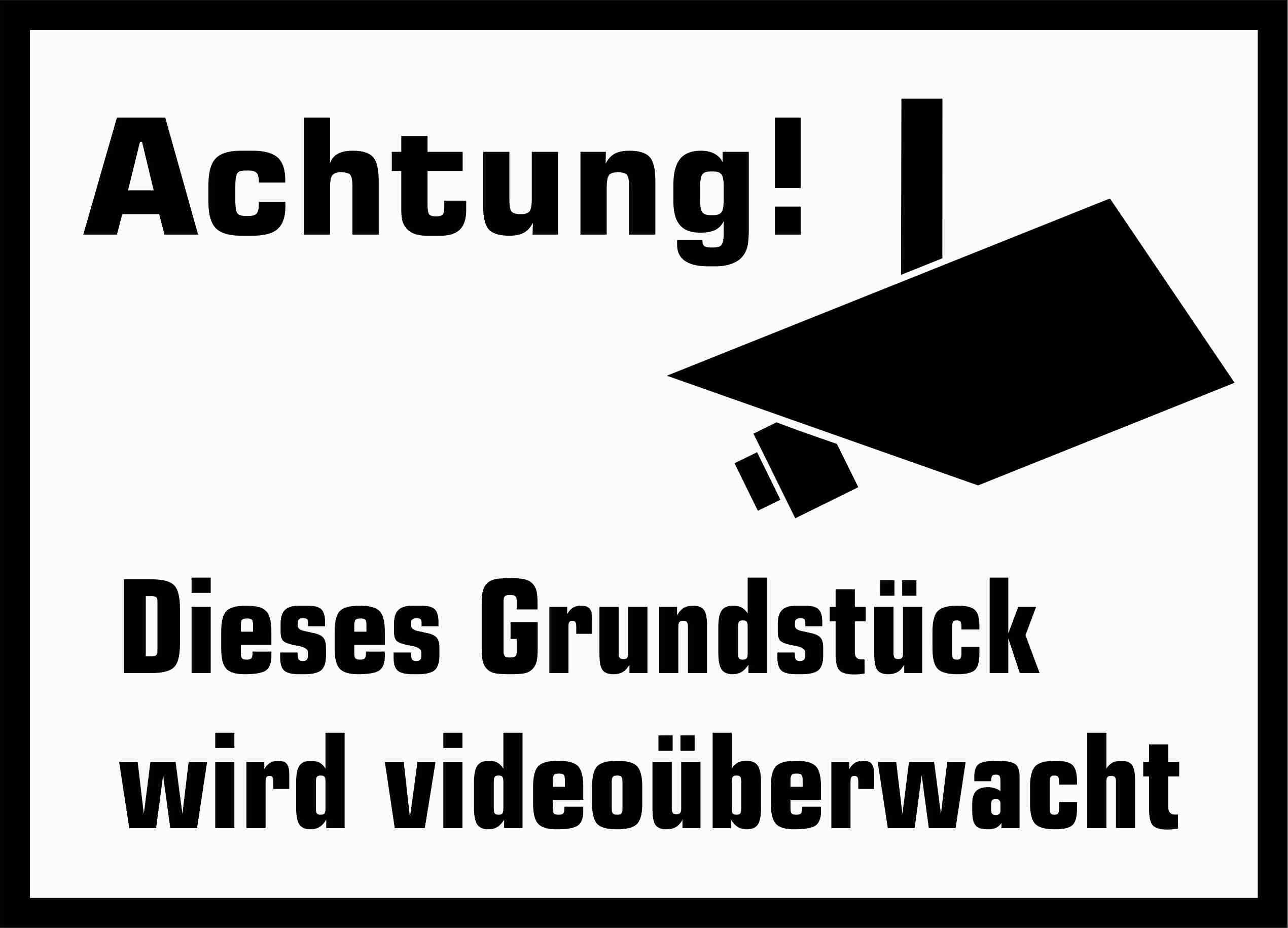 Schild: Achtung videoüberwachung PVC versch. Größen Kamera - Etsy.de