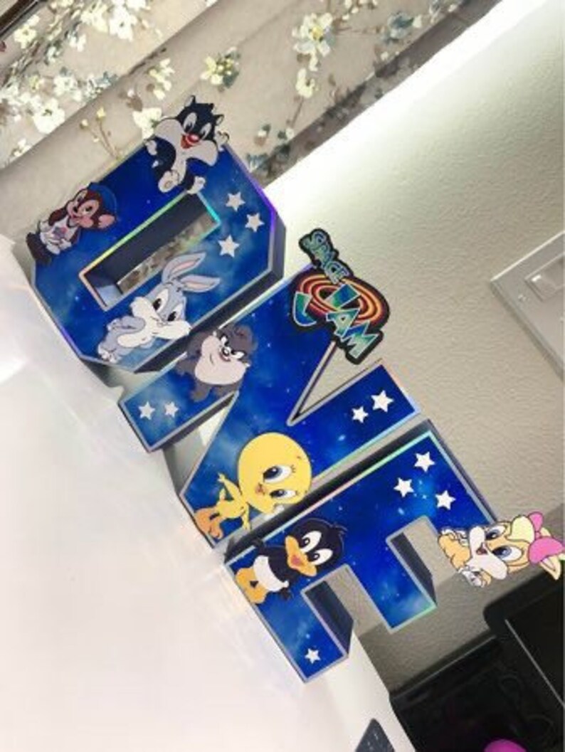 3D Space Jam Letters ONE-7 Tall - Etsy