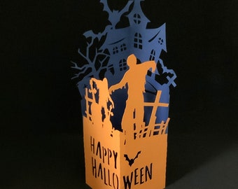 3D Haunted House Halloween Pop-up Card - Etsy