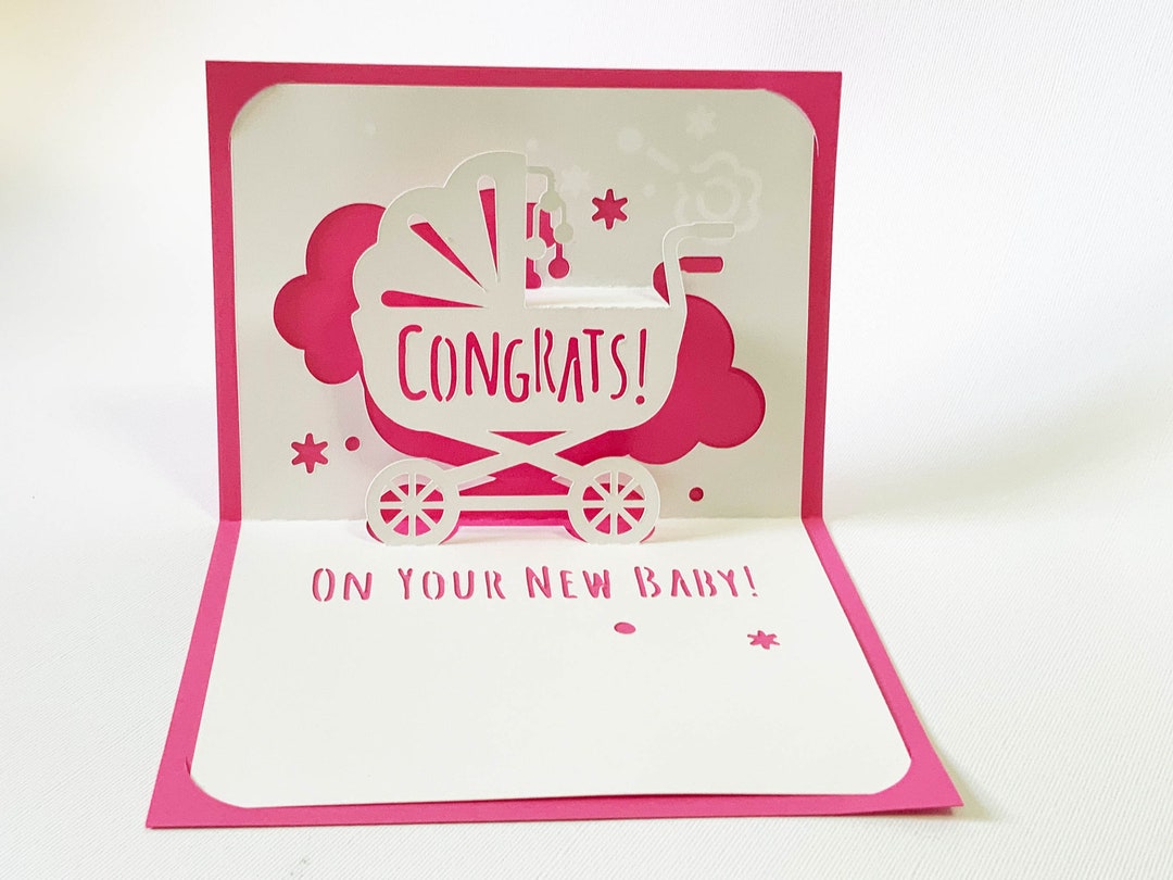 Digital Template Pop-up Card Baby Shower, Congratulations, Newborn SVG ...