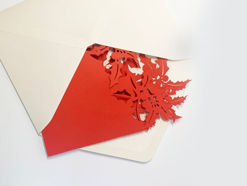 Digital Template Christmas Holly Pop up Card, 3D SVG - Etsy