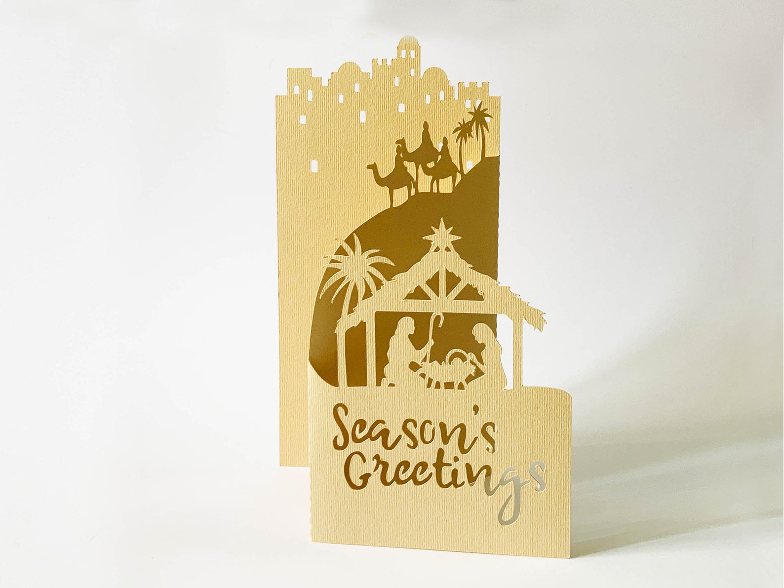 Navitiy Christmas Fold Card + Evelope, SVG, Digital Download, Papercut ...