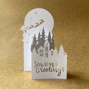 Digital Download Template. Christmas Santas Over the Moon Christmas ...