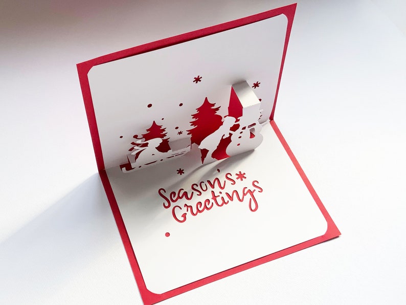 Digital Template Pop-up Christmas Holiday Card, Christmas Joy, Winter ...