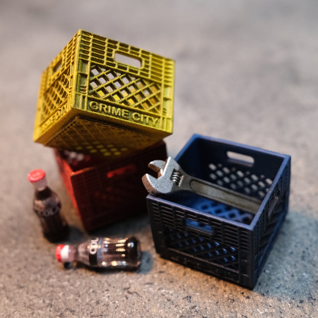 1:12 Scale Mini Milk Crates - Hand Painted Diorama Accessory / Prop by ...