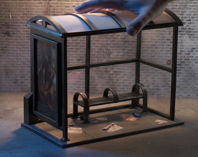 The Bus Shelter by Grime City / Miniature Bus Stop in 1/12 Scale With ...