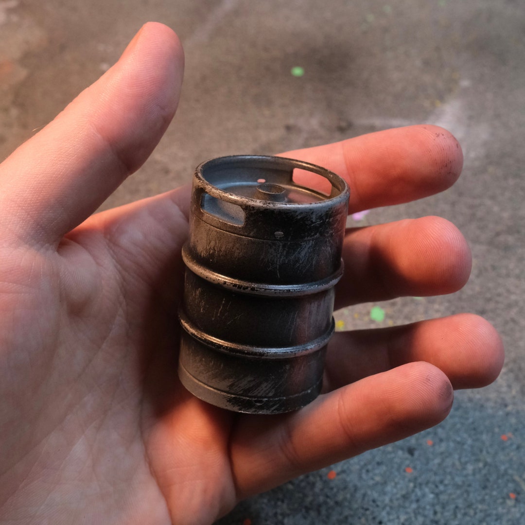 1:12 Scale Mini Beer Keg / Chrome Beer Keg - Hand Painted Diorama ...