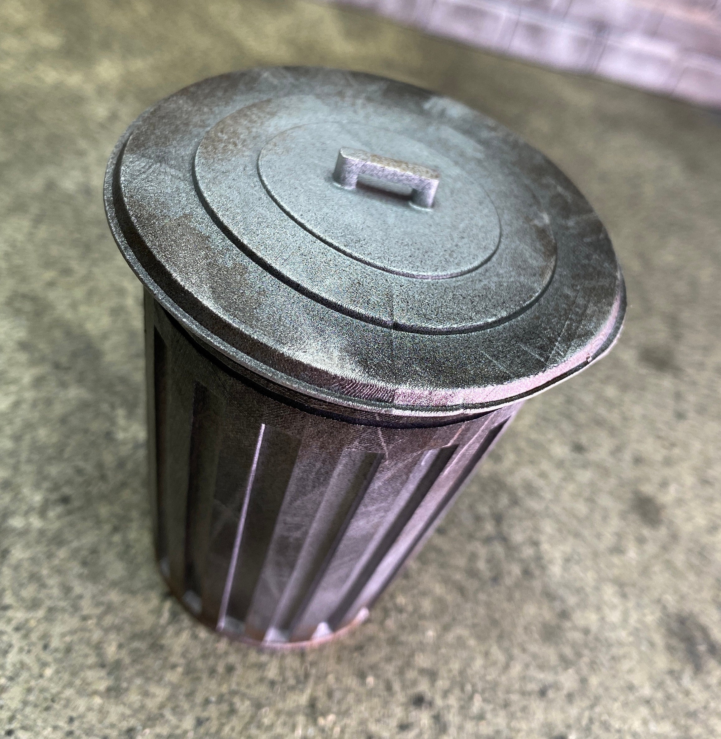 1:12 Scale Mini Garbage Can / Chrome Trash Can Hand Painted | Etsy