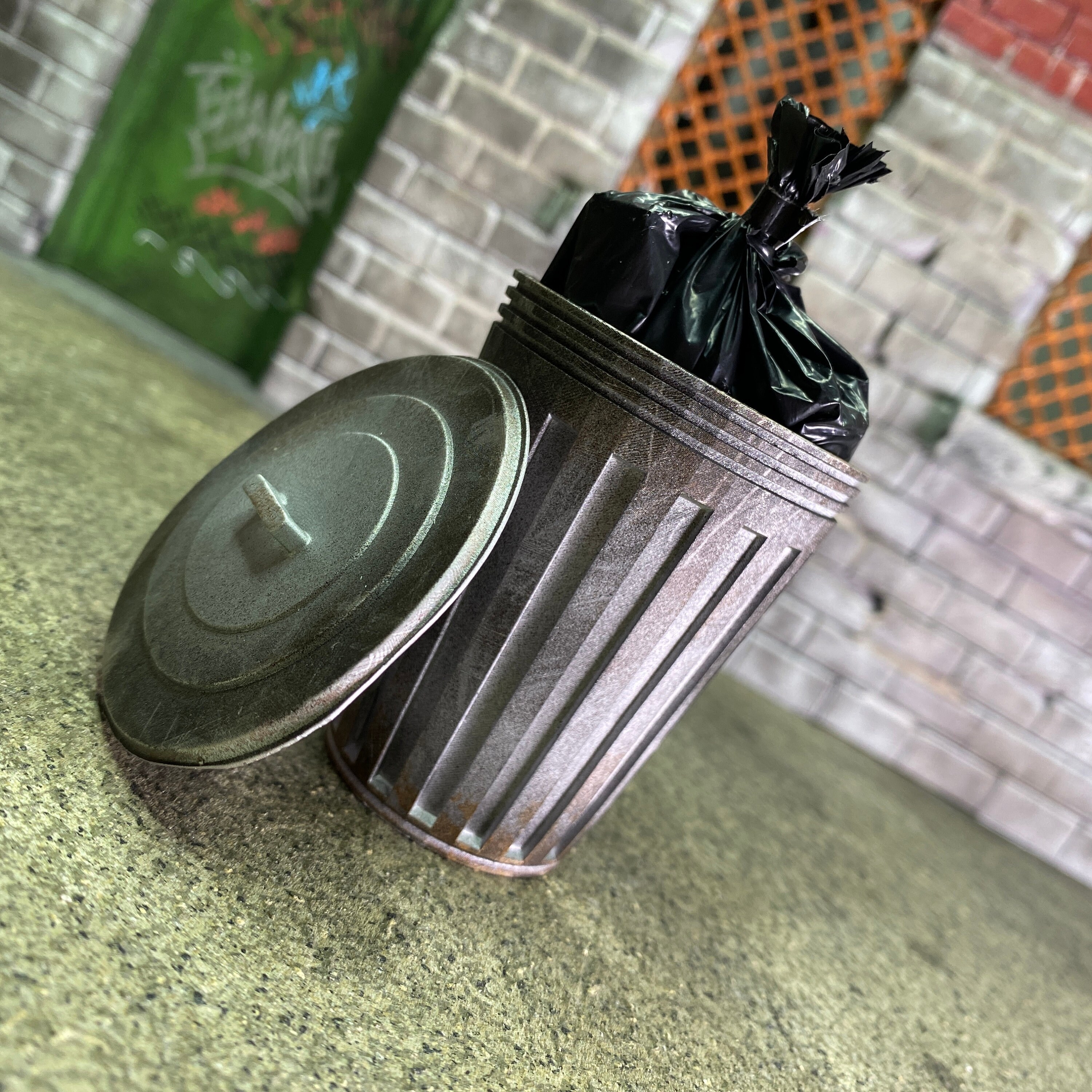 1:12 Scale Mini Garbage Can / Chrome Trash Can Hand Painted | Etsy