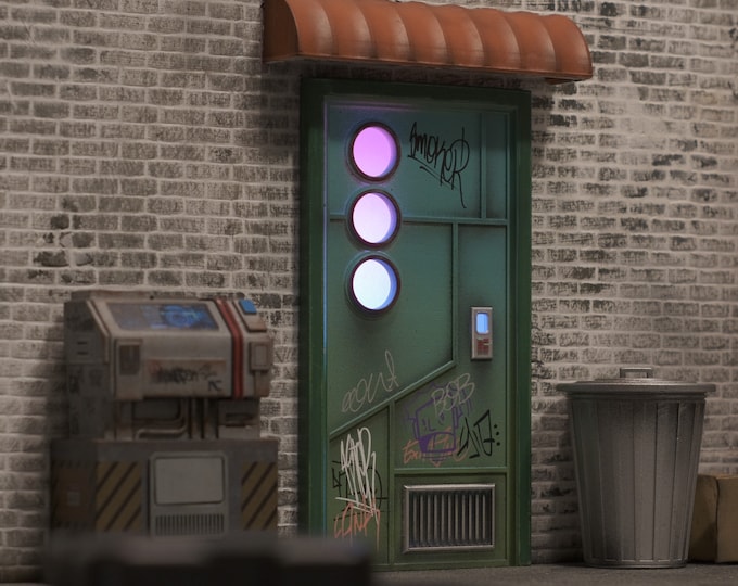 1:12 Scale Sci-fi Alley Door - Diorama Accessory / Prop by GRIME CITY ...