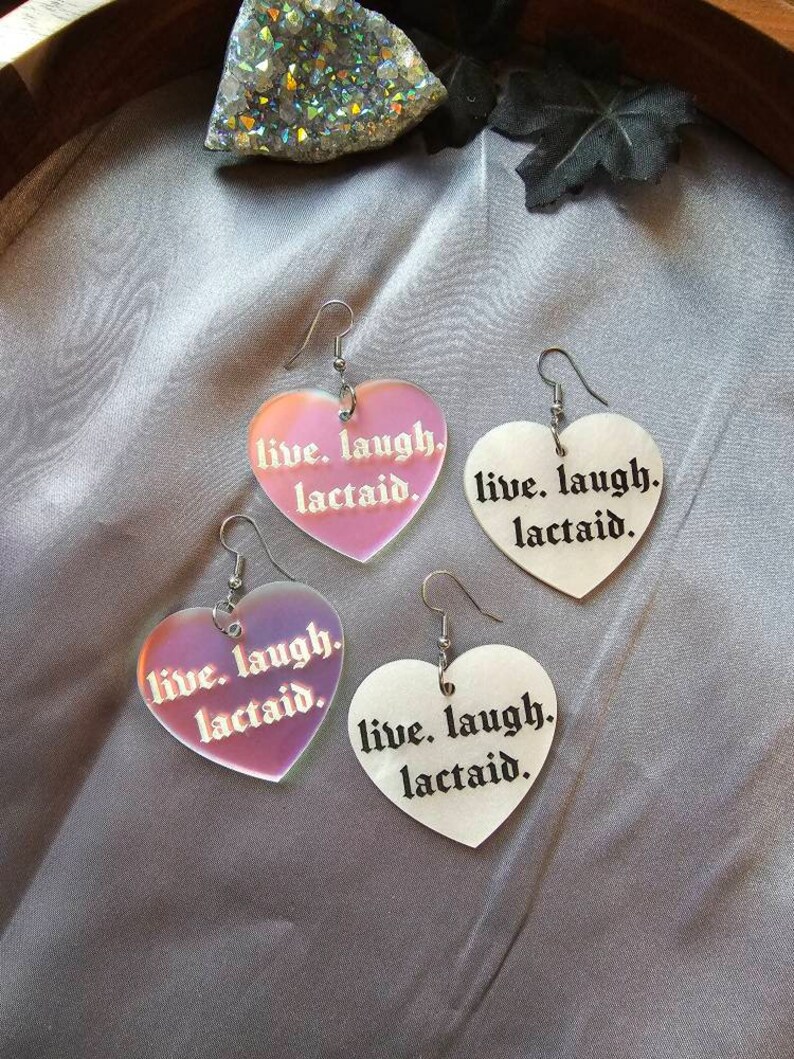 Live Laugh Lactaid Laser Cut Acrylic Earrings - Etsy