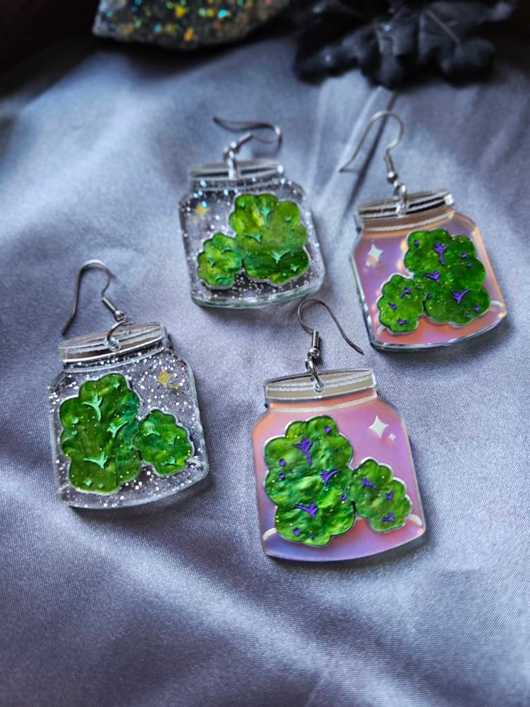 Plant Stash Jar Acrylic Earrings, Laser Cut Earrings - Etsy