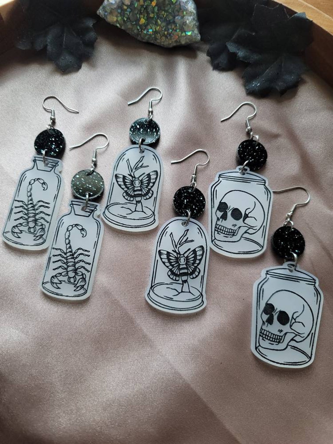 Curiosity Jar Acrylic Earrings, Oddities Jars Dangle Earrings ...