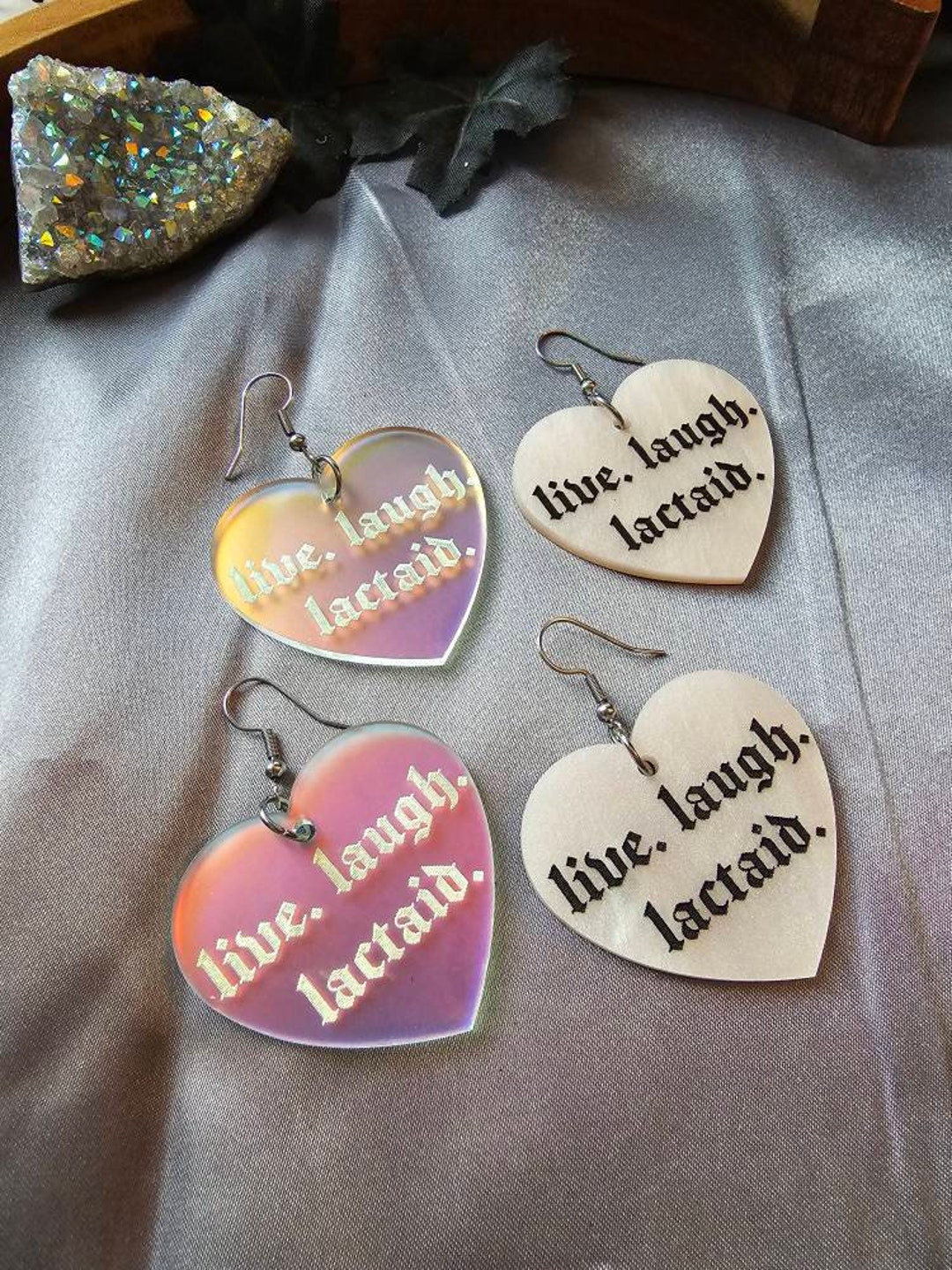 Live Laugh Lactaid Laser Cut Acrylic Earrings - Etsy