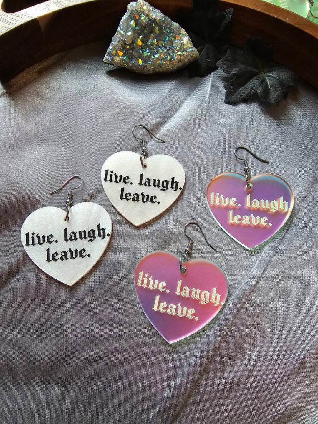 Live Laugh Leave Laser Cut Acrylic Earrings - Etsy