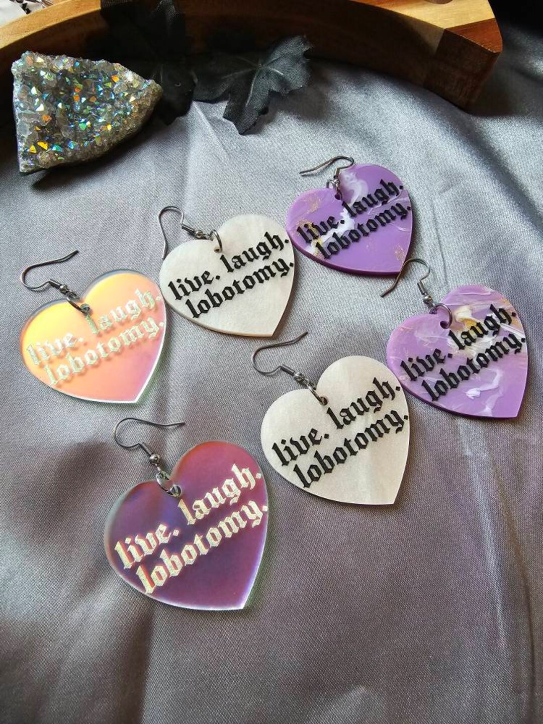 Live Laugh Lobotomy Laser Cut Acrylic Earrings - Etsy