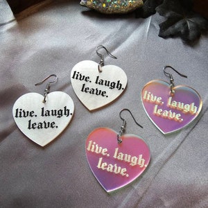 Live Laugh Leave Laser Cut Acrylic Earrings - Etsy