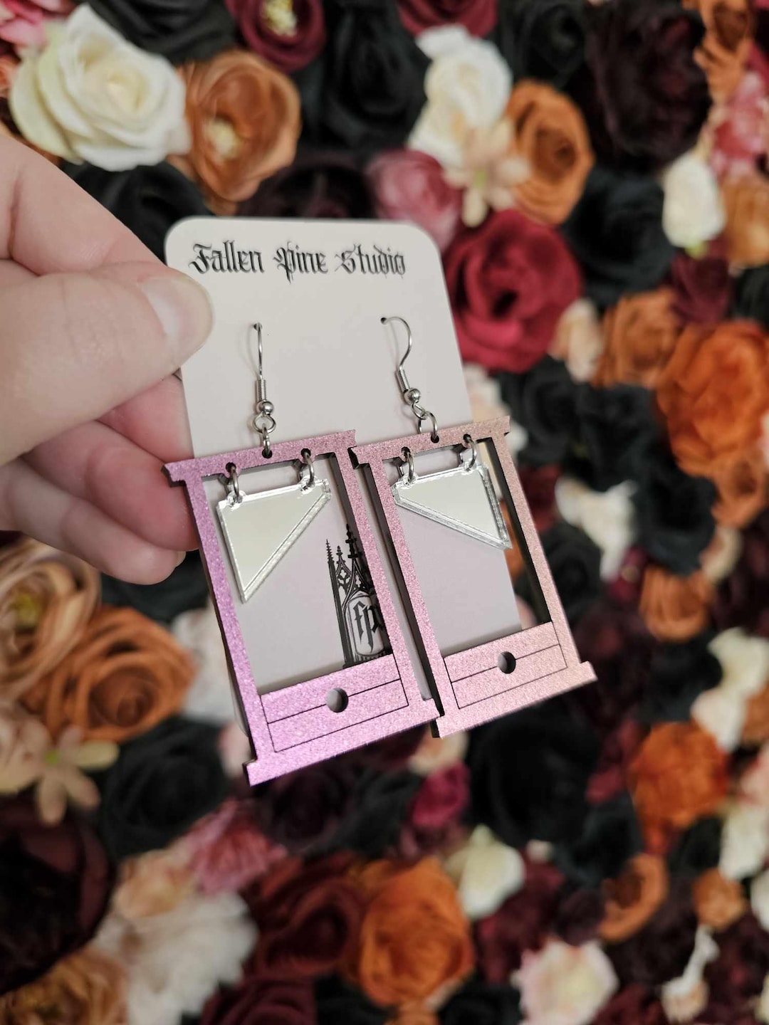 Color Shifting Guillotines Acrylic Earrings, Laser Cut Earrings - Etsy