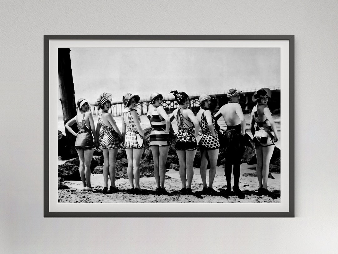1920s Flapper Swimsuit Print: Vintage Beach Photography (digital ...