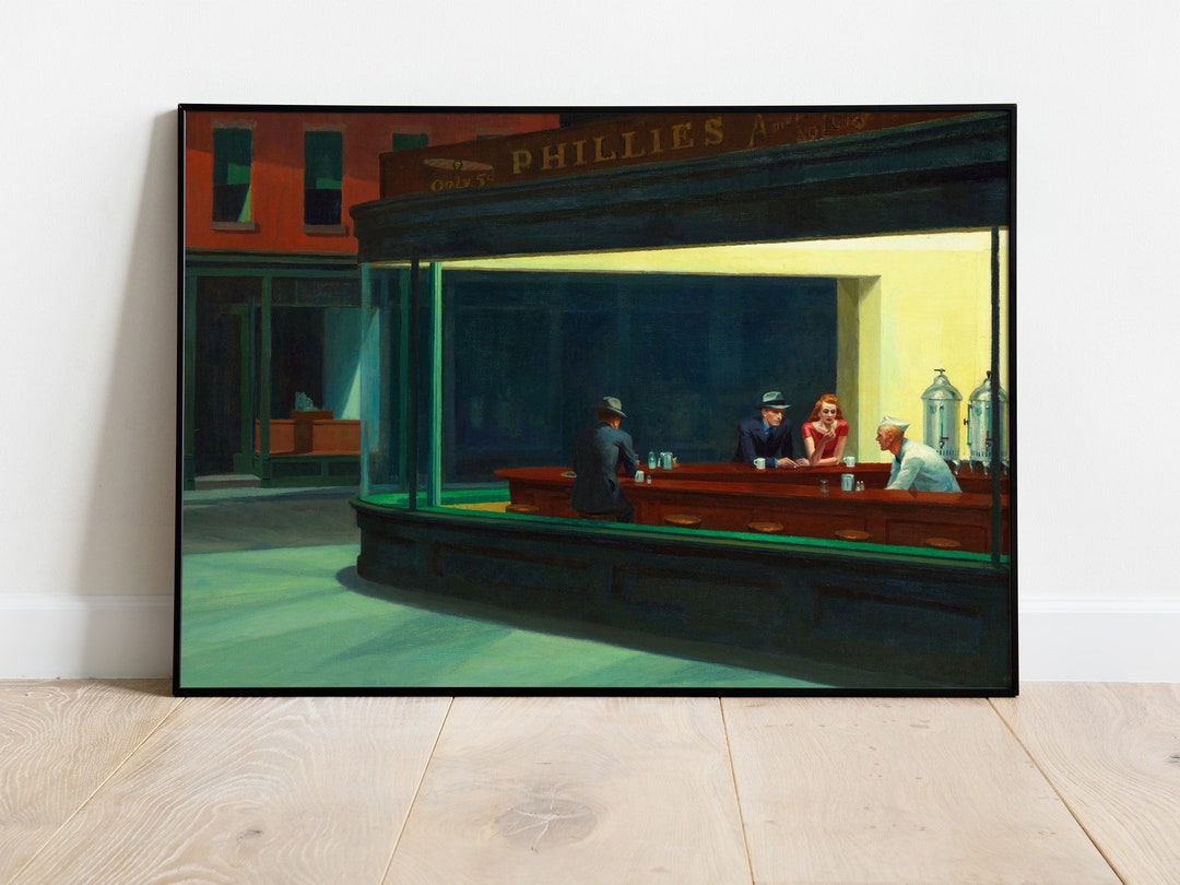 Edward Hopper Nighthawks Print Vintage Painting Nighthawks - Etsy