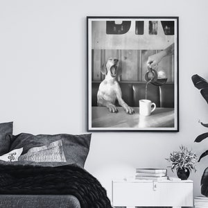 Coffee for Dogs Print, Black and White, Vintage Photography, Funny ...