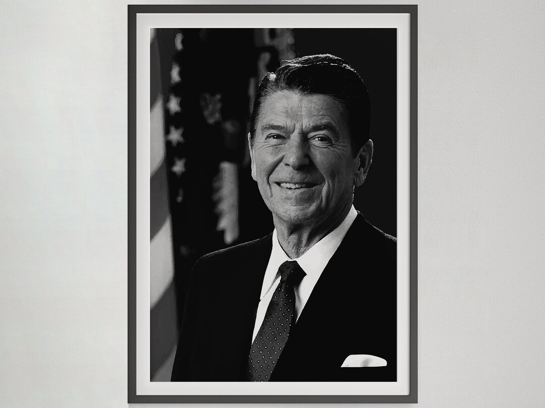 Vintage Ronald Reagan Portrait Poster: Historical Wall Art (digital ...