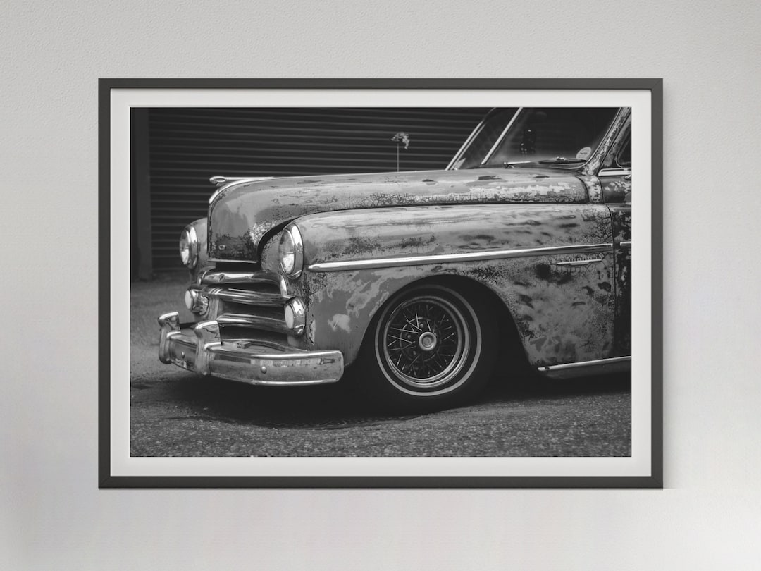 Vintage Car Poster, Classic Car Print, Black and White, Printable ...