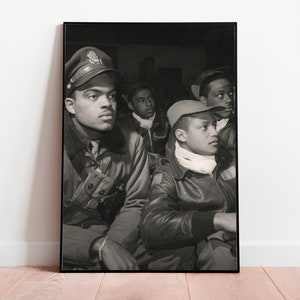 Tuskegee Airmen Poster, African American Wall Art, Black and White ...