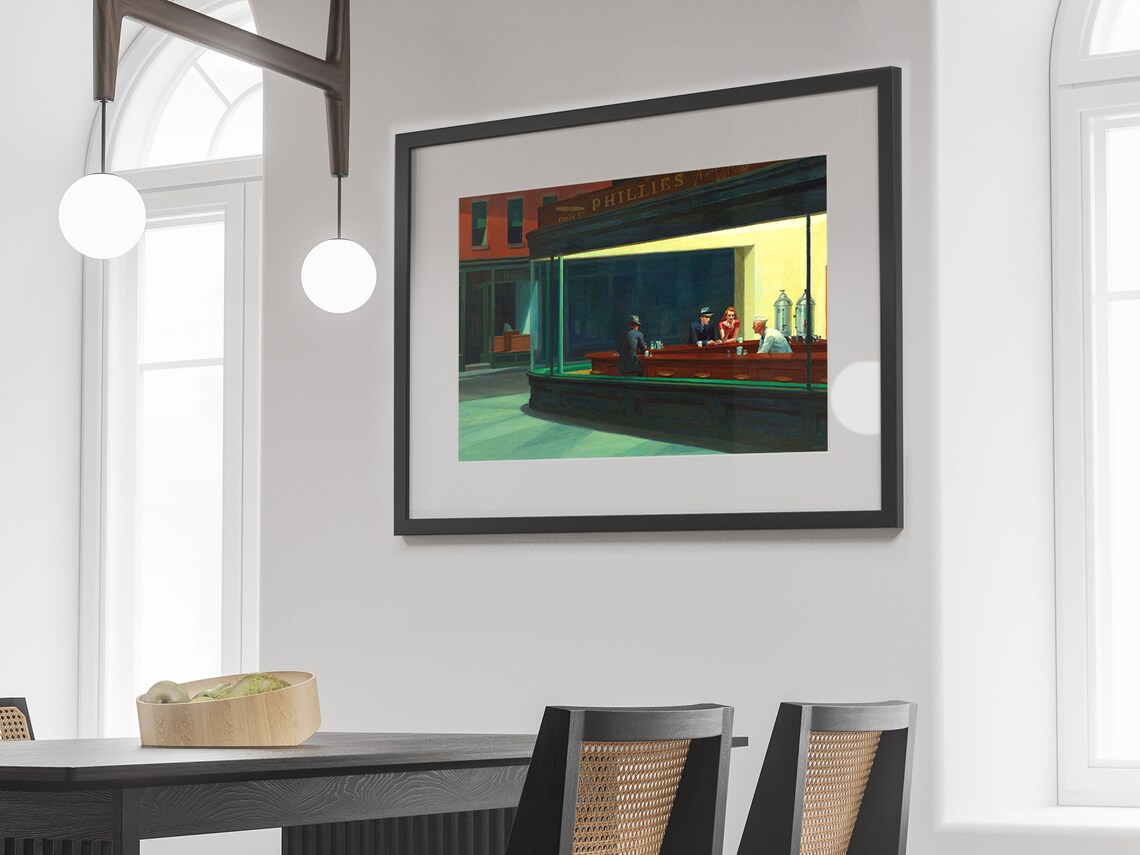 Edward Hopper Nighthawks Print Vintage Painting Nighthawks - Etsy