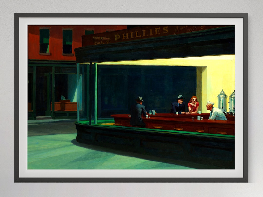 Edward Hopper Nighthawks Print, Vintage Painting, Nighthawks Poster ...